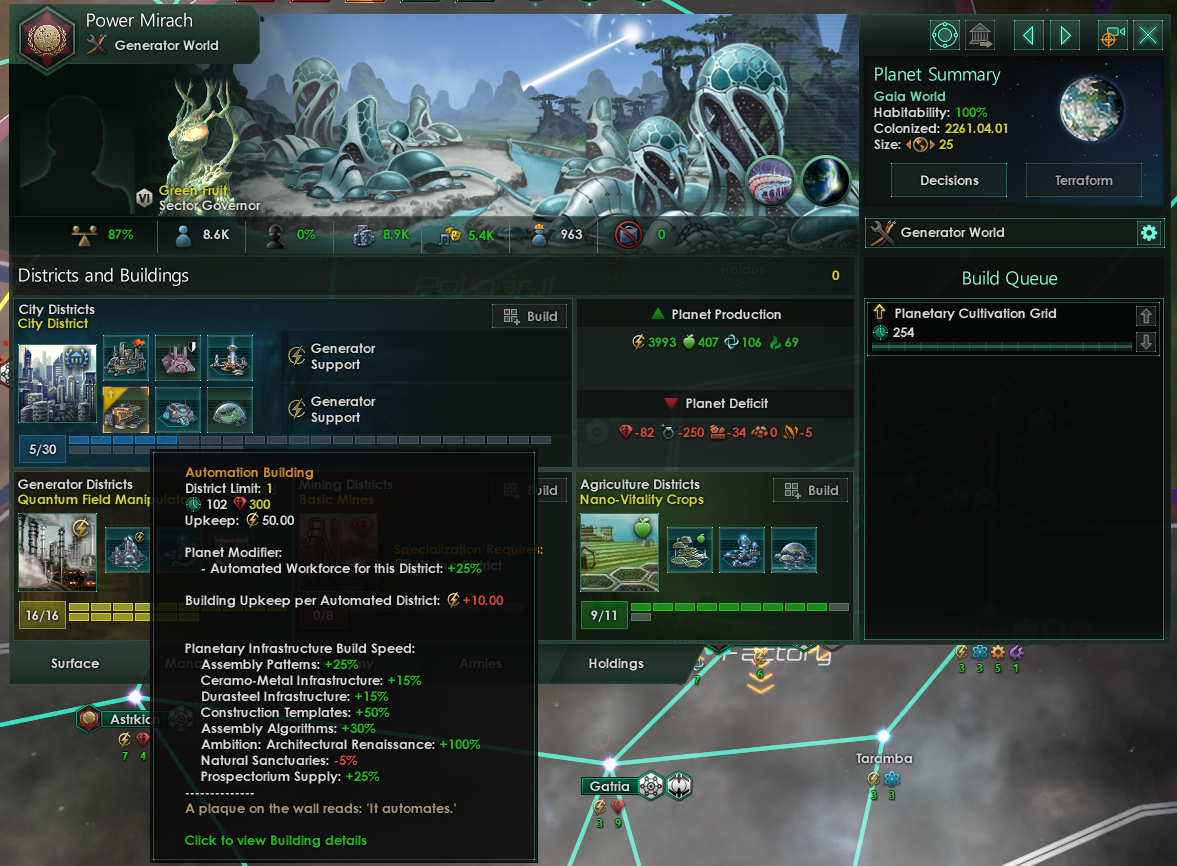 Stellaris 4.0.1 - Automation building upkeep scales off all districts and buildings not just the ...
